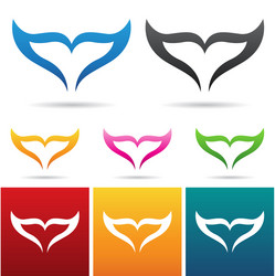 Yellow and blue fish tail logo icon Royalty Free Vector