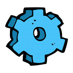 Comic cartoon cog symbol Royalty Free Vector Image
