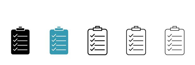 Clipboard icon set checklist board clip task Vector Image