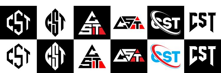 Cst circle letter logo design Royalty Free Vector Image