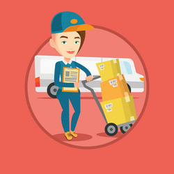 Courier runs delivery Royalty Free Vector Image