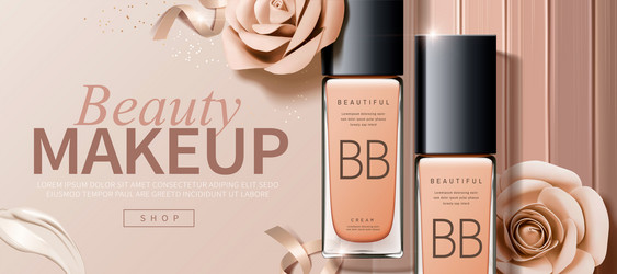 Foundation glass bottle ads Royalty Free Vector Image