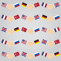 Handshake between countries Royalty Free Vector Image