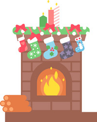 Firewood icons set with burning flame and woods Vector Image