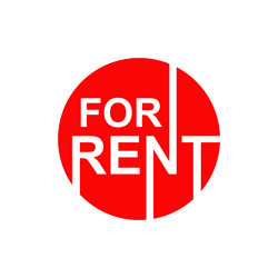 For rent plank sign logo design Royalty Free Vector Image