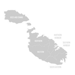 Malta political map of administrative divisions Vector Image