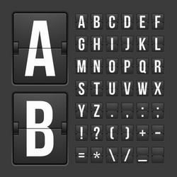 Scoreboard letters and symbols alphabet panel Vector Image
