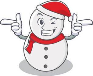 Cartoon snowman isolated on a white background Vector Image