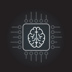 Cpu computer chip grow techno tree Royalty Free Vector Image