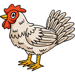 Hen and chick colored cartoon Royalty Free Vector Image