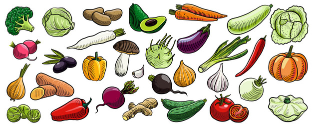 Simple texture with cozy vegetables Royalty Free Vector