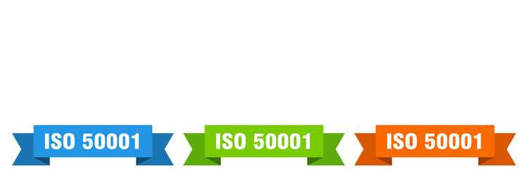 Iso 50001 ribbon isolated band sign Royalty Free Vector