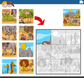 Jigsaw puzzle activity Royalty Free Vector Image