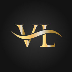 Letter vl logo design initial logotype Royalty Free Vector