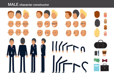 Casual man character constructor for animation Vector Image
