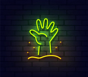 Grave neon sign glowing light signboard Royalty Free Vector