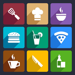 Fast food sticker icon set Royalty Free Vector Image