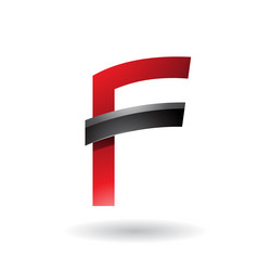 Red thick and bowed letter f Royalty Free Vector Image