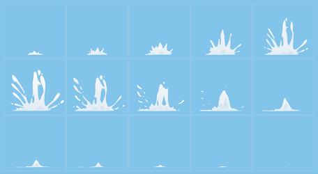 Milk splash animation sprite liquid splatters Vector Image