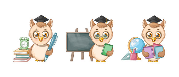 Owls Studying Vector Images (over 2,600)
