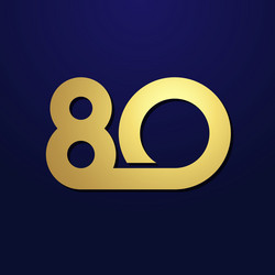 Luxury 80th birthday logo 80 years celebration Vector Image