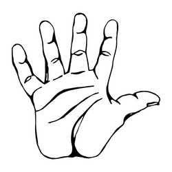 Human hand showing five fingers in sketch style Vector Image