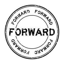 Grunge red forward word round rubber seal stamp Vector Image