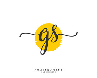 Gs initial handwriting logo design Royalty Free Vector Image