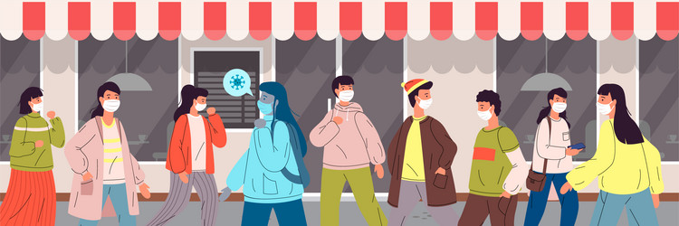 People don t keep a safe distance during virus Vector Image