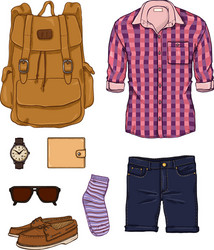 Set cartoon men clothes Royalty Free Vector Image