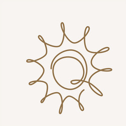 Sun continuous line art one line sketch sunny Vector Image