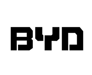 Byd brand logo car symbol black design china auto Vector Image
