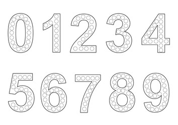 Learning numbers 1 to 10 worksheet for preschool Vector Image