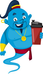 Genie granting the wish Royalty Free Vector Image