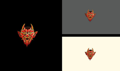 Head red devil logo concept design Royalty Free Vector Image