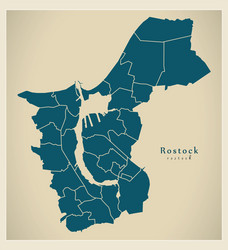 Modern city map - rostock of germany de Royalty Free Vector