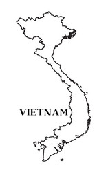 Black White Vietnam Outline Map Vector Images (over 510)