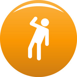 Stick figure stickman icon orange Royalty Free Vector Image