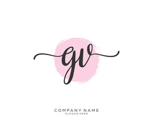 Initial gv letter royal luxury logo template Vector Image