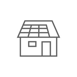 Solar panel house isolated coloring page for kids Vector Image