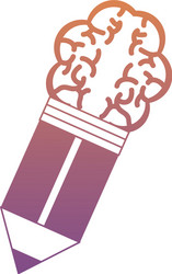 Pencil with a brain shaped eraser Royalty Free Vector Image