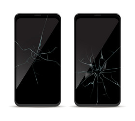 Realistic detailed 3d mobile phone damage repair Vector Image