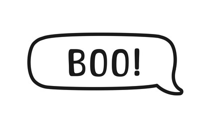 Boo text in speech bubble doodle design happy Vector Image
