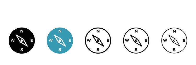 Compass icon set circle map orientation logo Vector Image