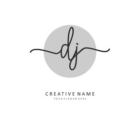 Dj initial letter handwriting and signature logo Vector Image