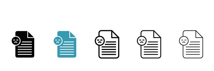 Complaints icon set customer feedback check form Vector Image