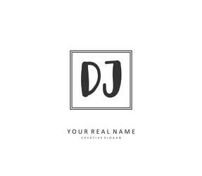 Dj initial letter handwriting and signature logo Vector Image