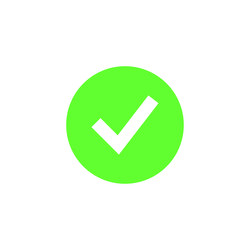 Green check box on circle and whit Royalty Free Vector Image