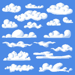 Pixel art clouds Royalty Free Vector Image - VectorStock