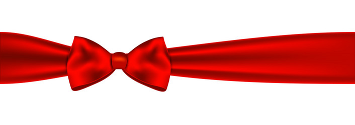 Elegant Holiday Background With Red Bow And Place Vector Image